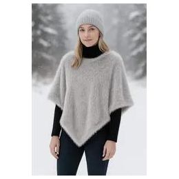 XXL-Schal "London", Damen, grau, Polyester, Collezione Alessandro, unifarben, Basic, Modet&uuml;cher, aus luxuri&ouml;sem Kunstfell mit tollem Futter
