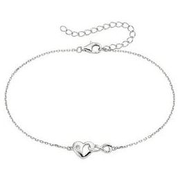 Silberarmband Bruno Banani "Schmuck Geschenk mit Herz und Unendlichkeitsschleife/Infinity", silberfarben, kristallwei&szlig;, kristallwei&szlig;, Armb&auml;nder, Damen, 24cm, Silber 925 (Sterlingsilber), Silberarmband, mit Zirkonia (synth.)