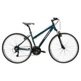 Crossrad KROSS "Crossrad Damen 28" Move 1.0 t&uuml;rkis 24 G&auml;nge" Gr. 48, blau, schwarz, Fahrr&auml;der, Damen, 48cm, 28 Zoll (71,12cm) hinten: 28 Zoll (71,12cm)