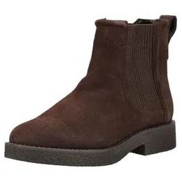Stiefelette Clarks "Clarks Stiefelette Veloursleder/Textil", Damen, Gr. 37,5, dunkelbraun, Textil, Veloursleder, Schuhe Stiefelette