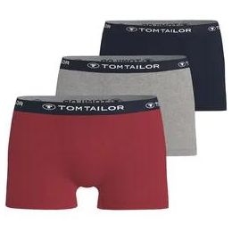 Boxershorts Tom Tailor "Buffer", Herren, Gr. S, rot (rot, mittel, uni), Single Jersey, Obermaterial: 95% Baumwolle, 5% Elasthan, unifarben, bequem, Unterhosen, weich, bequem, basic, eng, Logobund, Baumwollmix