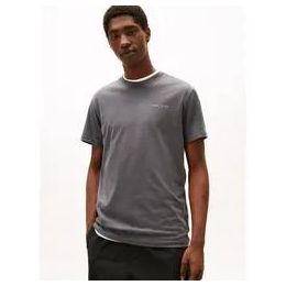 Tommy Hilfiger T-Shirt TOMMY JEANS "TJM SLIM LINEAR CHEST TEE EXT", Herren, Gr. 4XL, washed schwarz, Single Jersey, Obermaterial: 100% Baumwolle, regular fit normal, Rundhals, eingesetzt abgesteppte Kante, Shirts T-Shirt, Mit Rundhalsausschnitt