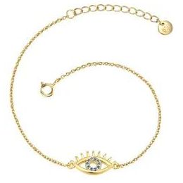 Glanzst&uuml;cke M&uuml;nchen Gliederarmband GLANZST&Uuml;CKE M&Uuml;NCHEN "GSM1003", gelb (gelbgold, blau), Armb&auml;nder, Damen, Silber 925 (Sterlingsilber), Gliederarmband, mit Zirkonia