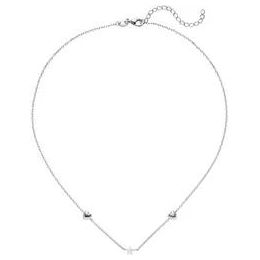 Collier Jobo "Kette mit Herzen und Stern", silber 925, Halsketten, Damen, Silber 925 (Sterlingsilber), L: 43, Collier, 925 Silber rhodiniert 43 cm