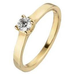 Diamantring Jobo "Ring Goldring Solit&auml;r" Gr. 58, gelbgold 585, Fingerringe, Damen, 58, SI = kleine Einschl&uuml;sse, Diamanten Gelbgold 585, Diamanten, Gelbgold 585, Diamantring, 585 Gold mit Diamant Brillant 0,25 ct.