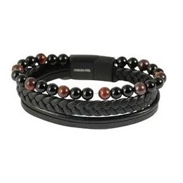 Adelia&acute;s Edelstahlarmband ADELIA ́S "Herren Armband aus Edelstahl mit Onyx" Gr. 19, rot, Armb&auml;nder, Herren, 19, Edelstahl, Edelstahlarmband