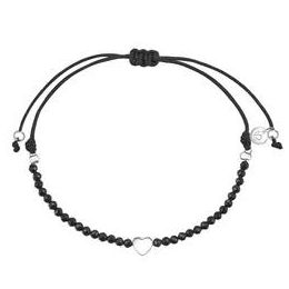 Glanzst&uuml;cke M&uuml;nchen Armband GLANZST&Uuml;CKE M&Uuml;NCHEN "A1285", silber, schwarz, Armb&auml;nder, Damen, Materialmix, Armband, aus Sterling Silber
