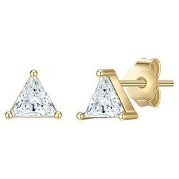 Glanzst&uuml;cke M&uuml;nchen Paar Ohrstecker GLANZST&Uuml;CKE M&Uuml;NCHEN "Set: GSM1836", gelb (gelbgold, wei&szlig;), Ohrringe, Damen, 4,7,mit Zirkonia, Silber 925 (Sterlingsilber), aus Sterling Silber