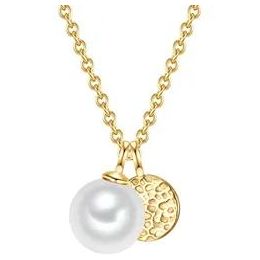 Kette mit Anh&auml;nger Valero Pearls "VP937", gelbgold, Halsketten, Damen, 42,0cm Basiskette + 5,0cm Verl&auml;ngerung, Silber 925 (Sterlingsilber), aus Sterling Silber