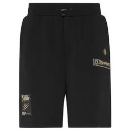 Jogginghose Plein Sport "Shorts", Herren, Gr. XS, US-Gr&ouml;&szlig;en, schwarz (0294, schwarz, lightgold), Obermaterial: 88% Baumwolle, 12% Polyester, Hosen Jogginghose