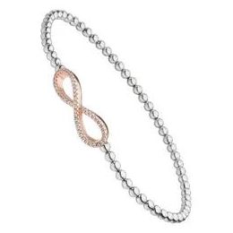 Armband Jobo "Silberarmband Unendlichkeit", silber 925, wei&szlig;, Armb&auml;nder, Damen, 18cm, Silber 925 (Sterlingsilber) Silikon, Silber 925 (Sterlingsilber), Silikon, Armband, 925 Silber bicolor vergoldet mit 47 Zirkonia