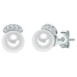 Paar Ohrstecker Valero Pearls "Set: VP949", silber, wei&szlig;, Ohrringe, Damen, 7.5,mit Zirkonia, Silber 925 (Sterlingsilber), aus Sterling Silber