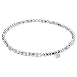 Glanzst&uuml;cke M&uuml;nchen Armband GLANZST&Uuml;CKE M&Uuml;NCHEN "GSM910", silber, wei&szlig;, Armb&auml;nder, Damen, Silber 925 (Sterlingsilber), Armband, aus Sterling Silber