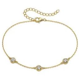 Armband Bruno Banani "Schmuck Geschenk Silberarmband gelbgoldfarben vergoldet", gelbgoldfarben, kristallwei&szlig;, kristallwei&szlig;, Armb&auml;nder, Damen, 24cm, Silber 925 (Sterlingsilber), Armband, mit Zirkonia (synth.)