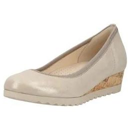Keilpumps Gabor COMFORT "Gabor Comfort Pumps Leder", Damen, Gr. 37,5, beige lack, Leder, Schuhe