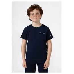T-Shirt Champion "ICONS CONTRAST Crewneck T-Shirt", Jungen, Gr. S (128/134), blau (nny, ns), Obermaterial: 100% Baumwolle, Rundhals, Shirts T-Shirt, klassischer Schnitt, Kurzarm, f&uuml;r Kinder, f&uuml;r Sportmode