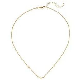 Collier Jobo "Kette mit 3 Sternen", vergoldet, Halsketten, Damen, Silber 925 (Sterlingsilber), L: 43, Collier, 925 Silber 43 cm