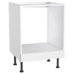 Herdumbauschrank KOCHSTATION "KS-Paula", wei&szlig; matt, wei&szlig;, B:60cm H:87cm T:58,4cm, Schr&auml;nke, Herdumbauschrank, 60 cm breit, 87 cm hoch, mit 1 festen Blende