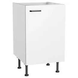 Sp&uuml;lenschrank KOCHSTATION "KS-Paula", wei&szlig; matt, wei&szlig;, B:50cm H:87cm T:58,4cm, Schr&auml;nke, Sp&uuml;lenschrank, 50 cm breit, 87 cm hoch, mit 1 T&uuml;r