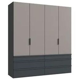 Faltt&uuml;renschrank wimex "Oxford by fresh to go, in der Breite 200cm, in 2 H&ouml;hen erh&auml;ltlich", grau (grafit, saharagrau), Schr&auml;nke, Kinder, Grafit, B/H/T: 200cm x 216cm x 58cm, Schubladen: 6 Stk. T&uuml;ren: 4 Stk. ohne Spiegel, Holzwerkstoff, mit hochwertigen Faltt&uuml;ren f&uuml;r den perfekten &Uuml;berblick, B:200cm H:216cm T:58cm