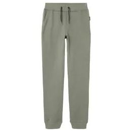Jogginghose name it "NKMSWEAT f&uuml;r Jungen mit verstellbarem Bund und Kordelzug", M&auml;dchen, Gr. 122, N-Gr, shadow, Sweatware, Obermaterial: 80% Baumwolle, 20% Polyester, unifarben, regular fit kn&ouml;chellang, Hosen Jogginghose, unifarben, casual, regular fit, Baumwollmix, Rundhals