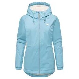 Winterjacke Ragwear "Dankka Warm", Damen, Gr. L (40), hellblau, Obermaterial: 100% Polyester. Innenfutter: 100% Polyester. Wattierung: 100% Polyester, Basic, figurumspielend Po-bedeckend, hoch geschlossener Ausschnitt, &Auml;rmel ohne &Auml;rmelschlitz elastischer Bund mit Gummizug, Jacken Winterjacke, Wasserdichte weiche Damen Jacke f&uuml;r den Winter