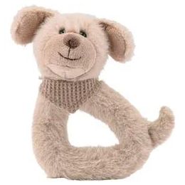 Greifling Sterntaler "Hund Lucky", grau (graubeige), Greifspielzeug, KinderL:14cm, Baumwolle, Polyester, mit Rassel, L:14cm