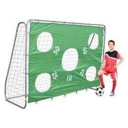Fu&szlig;balltor BEST Sporting, bunt (silberfarben, gr&uuml;n), Sport-Tore, Kinder, B/H/L: 240cm x 170cm x 85cm, 1 Stk. Kunstfaser Stahl, Kunstfaser, Stahl, BxLxH: 240x85x170 cm, mit Torwand, B:240cm H:170cm L:85cm