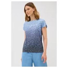 T-Shirt Cecil, Damen, Gr. S (38), blau (urban dunkelblau), Stoff, 65% Polyester, 35% Viskose, bedruckt, normal normal, U-Boot-Ausschnitt, abgesteppt, Shirts T-Shirt, Feel Good Fit
