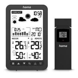 Wetterstation Hama "Wetterstation "Ko Samui" mit Au&szlig;ensensor, Funk", schwarz, Wetterstationen, Kinder, Wecker, Innen-/Au&szlig;entemperatur, Thermo-/Hygro-/ Barometer