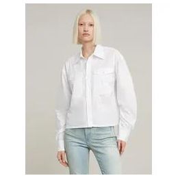 G-Star Raw Langarmshirt G-STAR "Boxy Hemd", Damen, Gr. L, wei&szlig;, Obermaterial: 69% Baumwolle, 31% Polyester, Shirts Langarmshirt