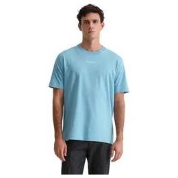 Marc O'Polo T-Shirt MARC O'POLO "aus reiner Bio-Baumwolle", Damen, Gr. M, blau dawn, Obermaterial: 100% Baumwolle, unifarben, Basic, regular fit, Rundhals, Shirts T-Shirt