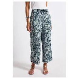 Marlene-Hose Street One, Damen, Gr. 42, L&auml;nge 26, blau (arona blau), Stoff, 100% Viskose, bedruckt, loose fit kn&ouml;chelfrei, Hosen, High Waist