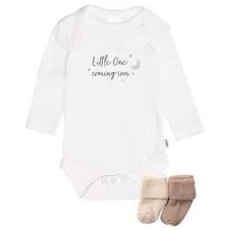 Erstausstattungspaket Liliput "Little One coming soon", M&auml;dchen, Gr. 62/68, wei&szlig; (wei&szlig;, beige), 100% Baumwolle, KOB Set-Artikel Erstausstattungspaket, 3er-Pack mit passenden S&ouml;ckchen