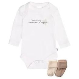Erstausstattungspaket Liliput "Baby loading Grandparents in progress", M&auml;dchen, Gr. 50/56, wei&szlig;, 100% Baumwolle, KOB Set-Artikel Erstausstattungspaket, 3er-Pack mt passenden S&ouml;ckchen
