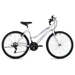 Mountainbike Dacapo "Damen-Mountainbike 26'' Nelson Wei&szlig; 18 G&auml;nge RH 48 cm" Gr. 48, wei&szlig;, wei&szlig;, Fahrr&auml;der, Damen, 48cm, 26 Zoll (66,04cm) hinten: 26 Zoll (66,04cm)