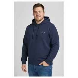 Jack & Jones PlusSize Kapuzensweatshirt "JJCOLLEGE LOGO SWEAT HOOD PLS", Herren, Gr. 3XL, navy blazer, Sweatware, Obermaterial: 80% Baumwolle, 20% Polyester, JACK & JONES PLUSSIZE, unifarben, regular fit normal, Rundhals, Rippb&uuml;ndchen, Sweatshirts