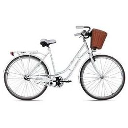 Cityrad Dacapo "Damenrad 28'' Classic Premium Wei&szlig; 1 Gang RH 53 cm mit Korb" Gr. 53, wei&szlig;, wei&szlig;, Fahrr&auml;der, Damen, 53cm, 28 Zoll (71,12cm) hinten: 28 Zoll (71,12cm)