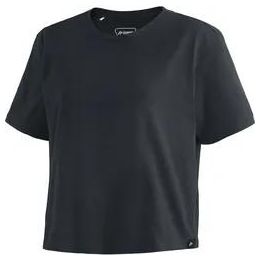 T-Shirt Maier Sports "MS FAV Tee Cropped W", Damen, Gr. XL, schwarz, 100% Baumwolle, Rundhals, Shirts T-Shirt, Damen Crop Shirt