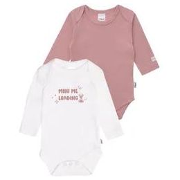 Body Liliput "Mini Me Loading", Jungen, Gr. 50/56, EURO-Gr&ouml;&szlig;en, rosa (rosa, wei&szlig;), 100% Baumwolle, bedruckt, Bodys Body, 2er-Pack mit Druckkn&ouml;pfen im Schritt