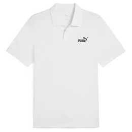 Poloshirt Puma "Essentials No. 1 Logo Pique-Poloshirt Herren", Herren, Gr. 3XL, wei&szlig;, Obermaterial: 96% Baumwolle, 4% Elasthan; &Auml;rmelbund: 96% Baumwolle, 4% Elasthan; Kragen: 96% Baumwolle, 4% Elasthan, clean, regular fit, Shirts