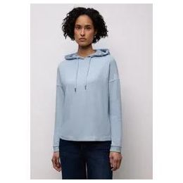 Langarmshirt Street One, Damen, Gr. 44, frosted blau meliert, Stoff, 51% Polyester, 45% Viskose, 4% Elasthan, unifarben, comfort fit normal, ohne Ausschnitt, elastischer Bund, Shirts Langarmshirt, im Melange Look