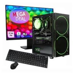 Hyrican GAMEMAX Gaming-PC-Komplettsystem "MegaDeal Black Hole 2712 Intel i5 14400F 16GB 1TB SSD RTX 5060Ti", Energieeffizienz: E (A-G), schwarz, Microsoft Windows 11 Home (64 Bit), 16 GB RAM 1.000 GB SSD, Computer_Komplettsysteme, Windows 11 + MSI PRO MP273A Monitor, 69cm (27")