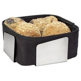 Sch&ouml;ner Wohnen Brotkorb "FLAVIO", silber, B:20,5cm H:9cm, SCH&Ouml;NER WOHNEN-KOLLEKTION, Lebensmittelaufbewahrungsbeh&auml;lter, Brotkorb, Br&ouml;tchenkorb mit Gestell aus Edelstahl und Baumwolleinsatz
