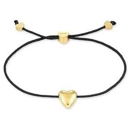 Armband Copenhagen Studios "Schmuck Geschenk Edelstahl Armkette Balloon Hearts", gelbgoldfarben, schwarz, Armb&auml;nder, Damen, 24cm, Edelstahl Nylon, Edelstahl, Nylon, Armband