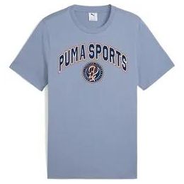 T-Shirt Puma "Wardrobe Essentials Sports Legacy T-Shirt Herren", Herren, Gr. XL, blau (cool blau), 100% Baumwolle, bedruckt, regular fit, Rundhals, Shirts T-Shirt