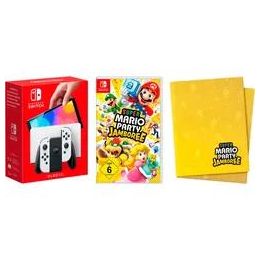 Nintendo SWITCH Konsolen-Set "OLED wei&szlig; inkl. Mario Party Jamboree und exklusiver Nintendo Decke", wei&szlig;, B:24,2cm H:1,39cm T:10,2cm, Spielekonsolen
