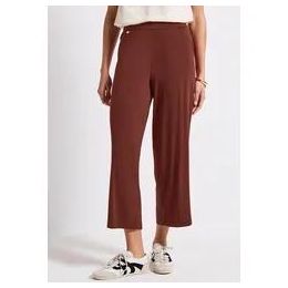 Culotte STREET ONE STUDIO, Damen, Gr. 46, L&auml;nge 26, braun (sienna braun), Jersey, 95% Viskose, 5% Elasthan, unifarben, loose fit 7/8-L&auml;nge, Hosen Culotte, High Waist