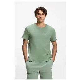 Pyjamaoberteil BOSS "Waffle T-Shirt", Herren, Gr. S, open gr&uuml;n 373, Obermaterial: 60% Baumwolle, 40% Polyester, regular fit, Rundhals, Shirts