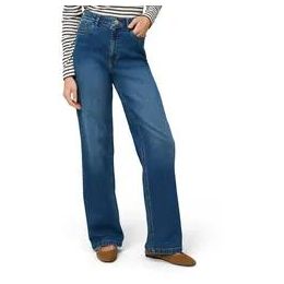 Slim-fit-Jeans Zero "Damen weites Bein 32 Inch", Damen, Gr. 34, Normalgr&ouml;&szlig;en, middle blau denim, Denim/Jeans, Obermaterial: 98% Baumwolle, 2% Elasthan; Besatz: 63% Polyacryl, 37% Polyamid; Futter: 63% Polyacryl, 37% Polyamid; F&uuml;llung: 63% Polyacryl, 37% Polyamid; &Auml;rmelfutter: 63% Polyacryl, 37% Polyamid, unifarben, figurbetont, Jeans Slim-fit-Jeans